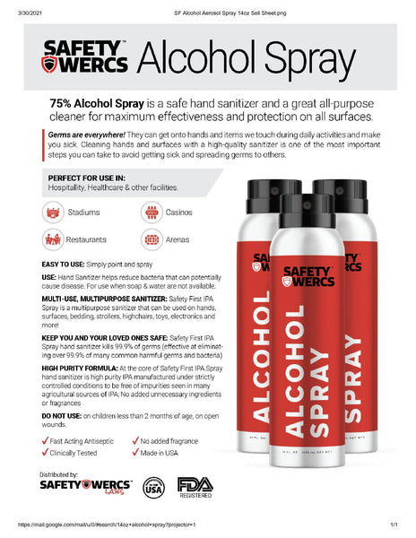 Safety Wercs Multi Purpose Alcohol Cleaning Spray - bocahydro